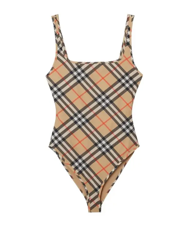 Burberry Plaidpattern Swimsuit - Nude