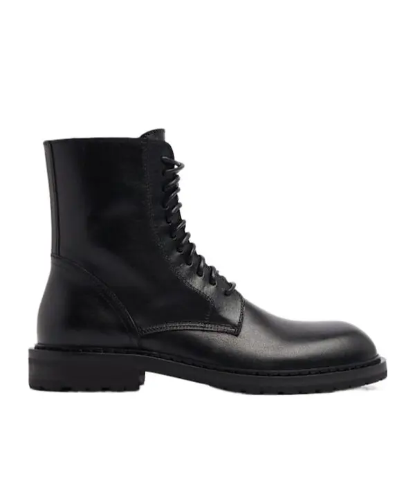 ANN DEMEULEMEESTER Thicksoled Roundtoe Ankle Boots - Black