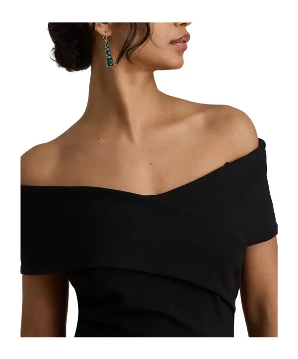 Ralph Lauren Off-the-shoulder Gown With Draped Detail