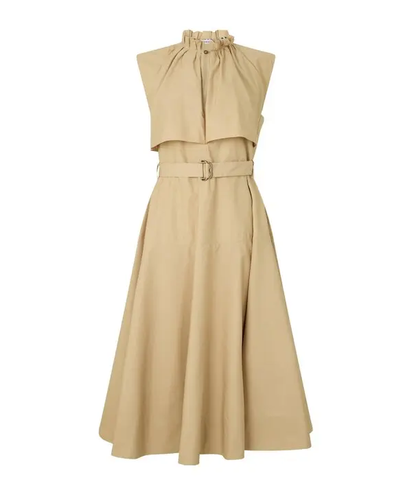 Burberry Sleeveless High Neck Belted Midi Dress - No
