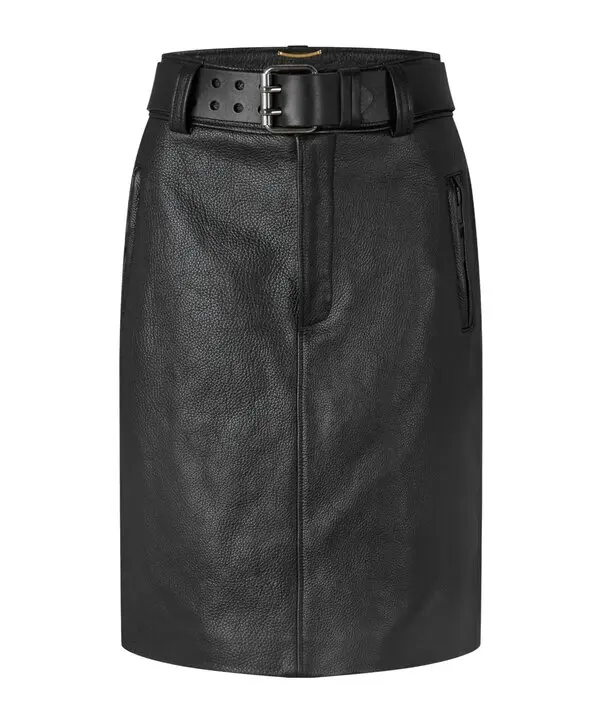 Saint Laurent Solid Color Midi Skirt