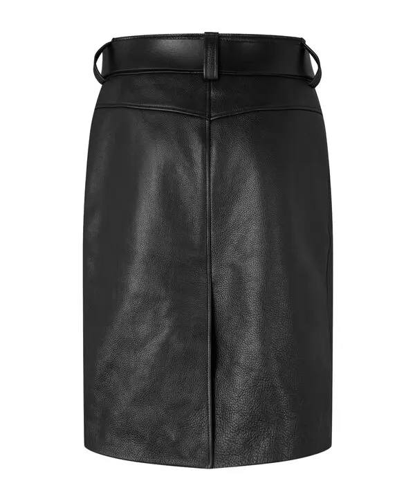 Saint Laurent Solid Color Midi Skirt