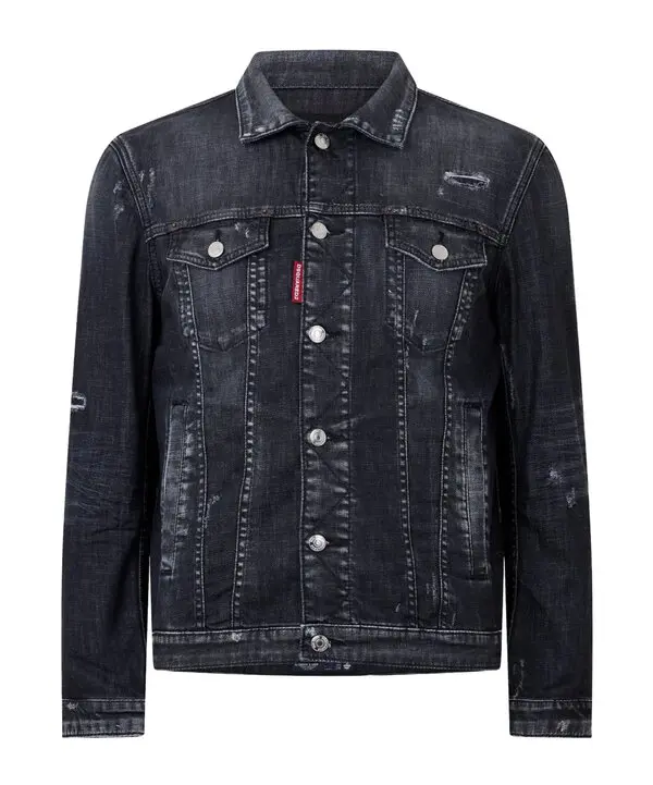Dsquared2 Blackwash Denim Trucker Jacket - Black