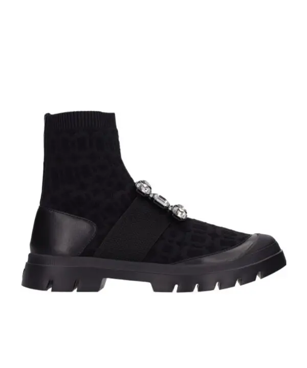 ROGER VIVIER Ankle Boots With Metal Applications - Black