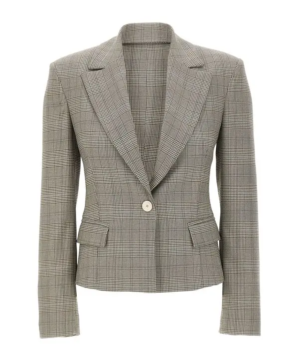 KAOS Slim-fit Plaid Blazer - Gray-beige