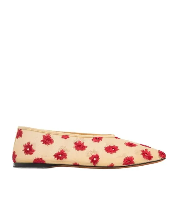 Proenza Schouler Low Slip-on Shoes With Floral Applications - Nude