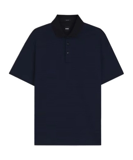 Hugo Boss Plaid Cotton Polo T-shirt - Blue