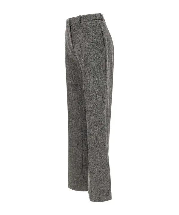 KAOS Textured High-waisted Straight-leg Trousers