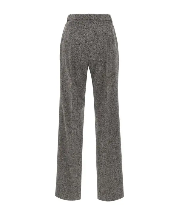 KAOS Textured High-waisted Straight-leg Trousers