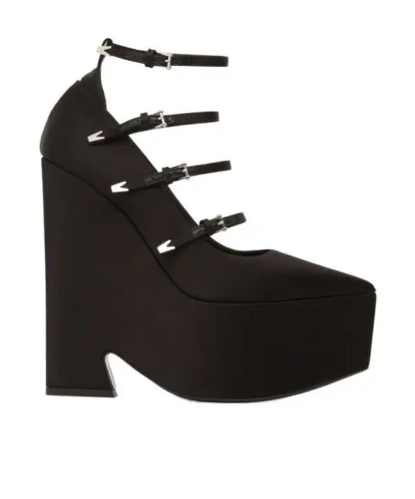 Versace Mules With Block Heel And Straps - Black