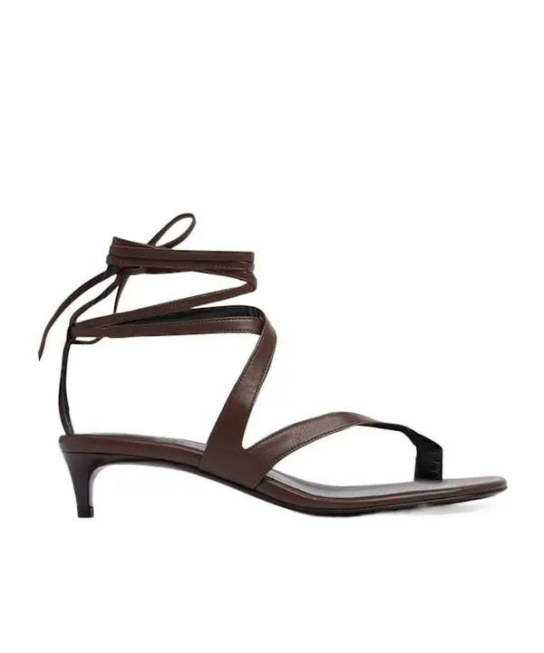 Khaite Ankle Strap Sandals With Lace Closure - Black