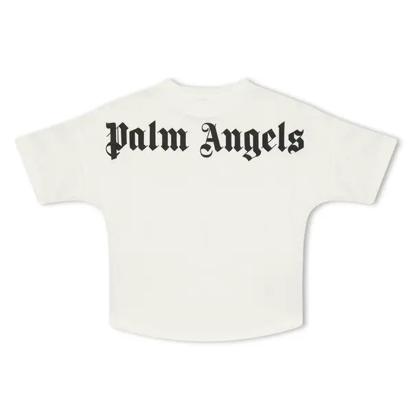 Palm Angels Short Sleeve Crewneck T-shirt With Gothic Print