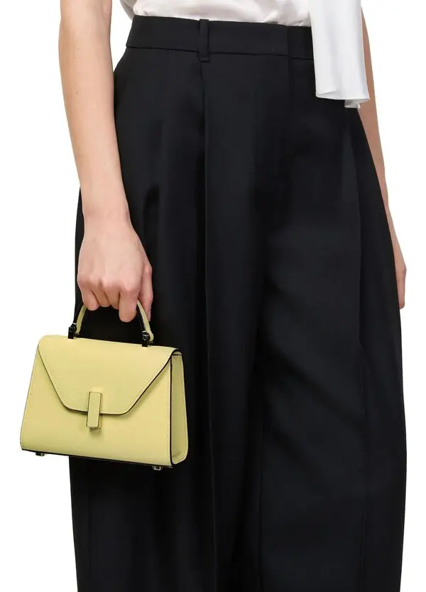 VALEXTRA Goldtone Flap Bag