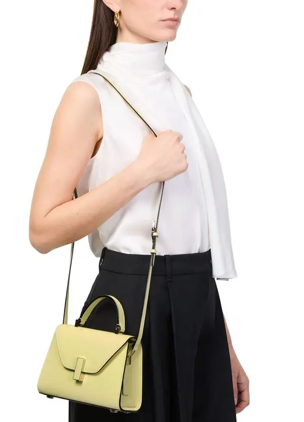 VALEXTRA Goldtone Flap Bag