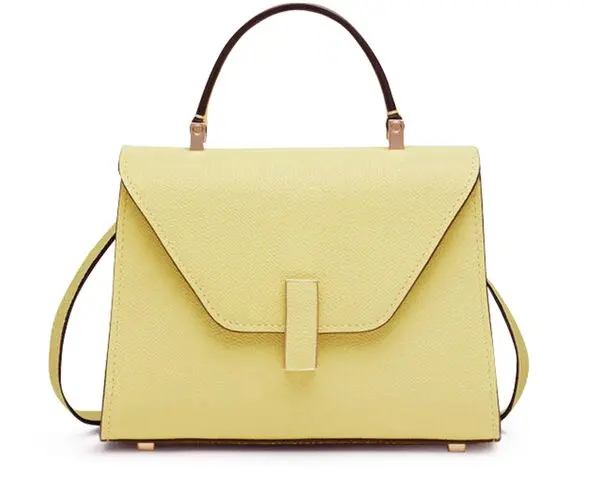 VALEXTRA Goldtone Flap Bag