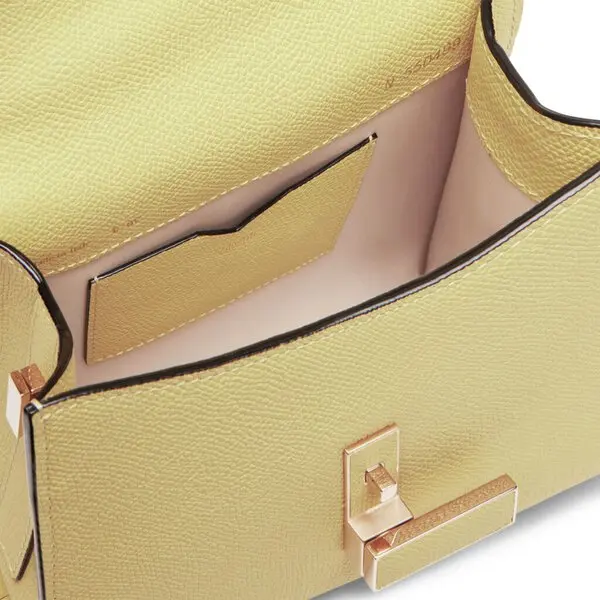 VALEXTRA Goldtone Flap Bag