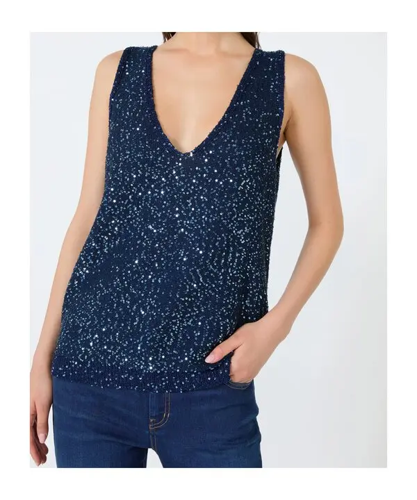 Max Mara Sequin Embellished Sleeveless Top