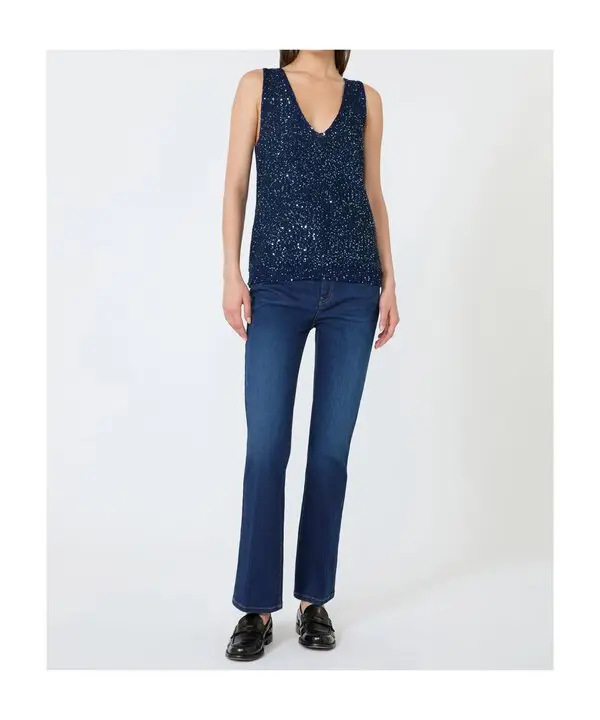 Max Mara Sequin Embellished Sleeveless Top