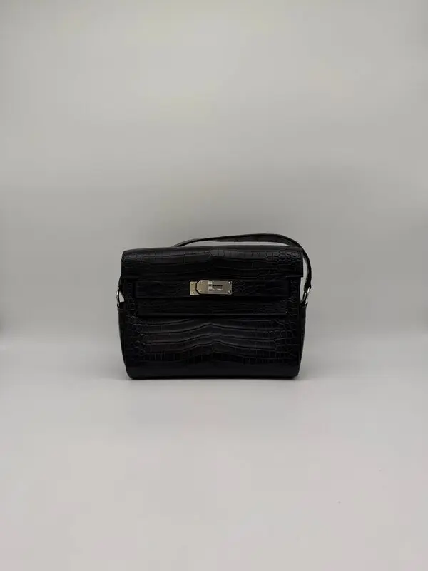 Hermès Kelly Messenger Matte Porosus Palladium Hardware