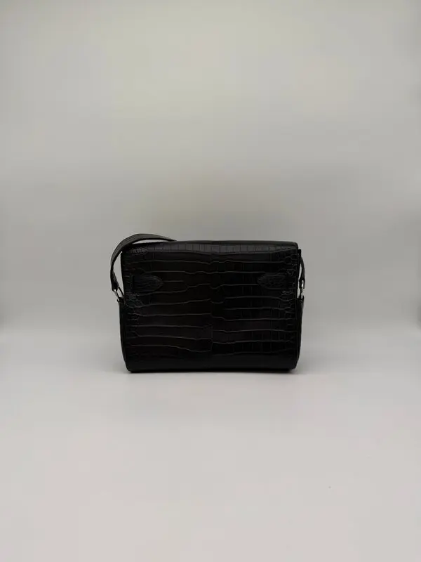 Hermès Kelly Messenger Matte Porosus Palladium Hardware