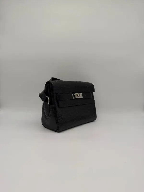 Hermès Kelly Messenger Matte Porosus Palladium Hardware