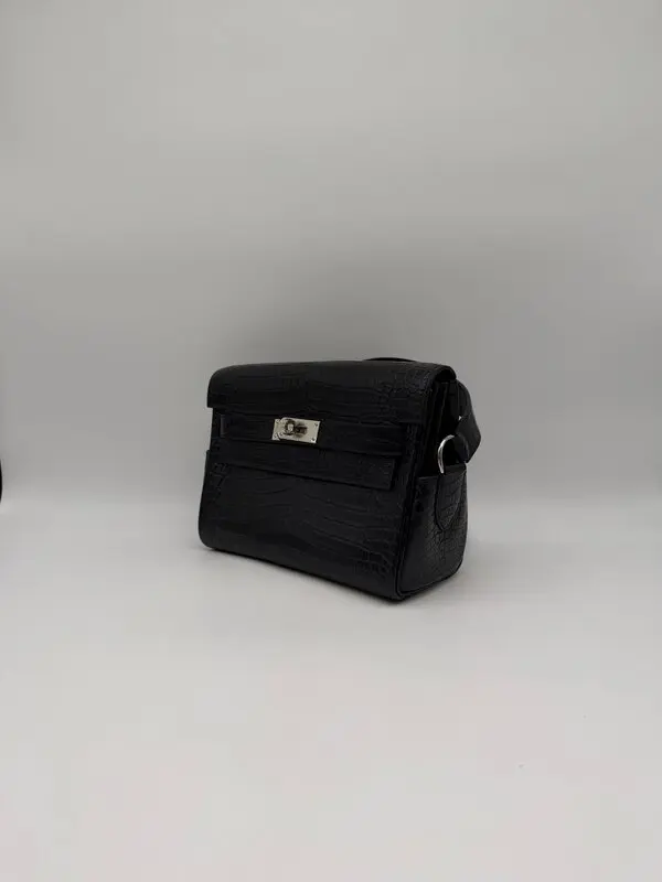 Hermès Kelly Messenger Matte Porosus Palladium Hardware