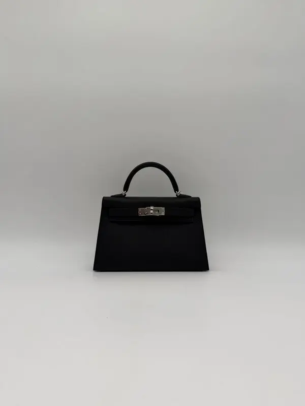 Hermès Mini Kelly Hss Verso / Bordeaux Epsom Palladium Hardware