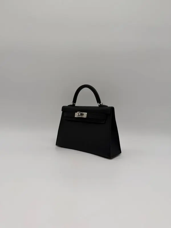 Hermès Mini Kelly Hss Verso / Bordeaux Epsom Palladium Hardware