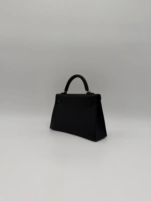 Hermès Mini Kelly Hss Verso / Bordeaux Epsom Palladium Hardware