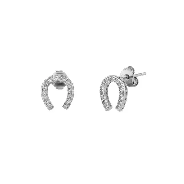 SPERO LONDON Sterling Horseshoe Stud Earring - Silver