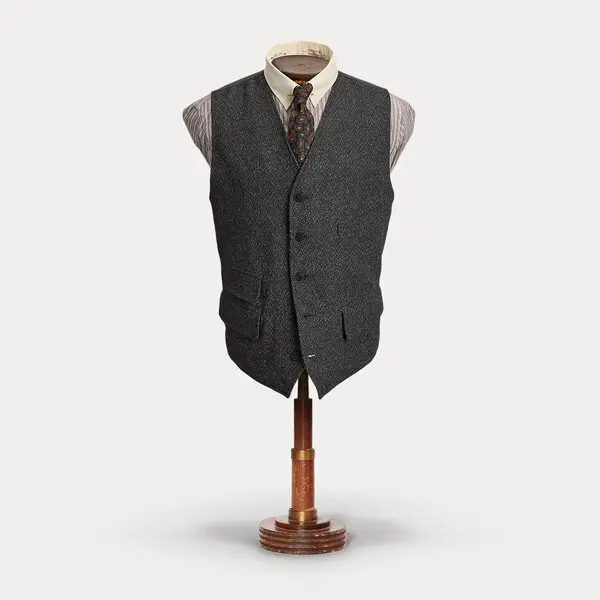 Ralph Lauren Wool-cotton Herringbone Vest