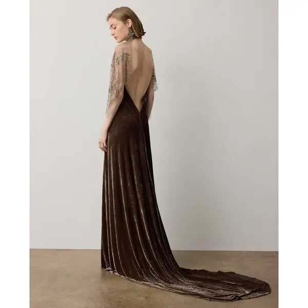 Ralph Lauren Willow Velour Evening Dress