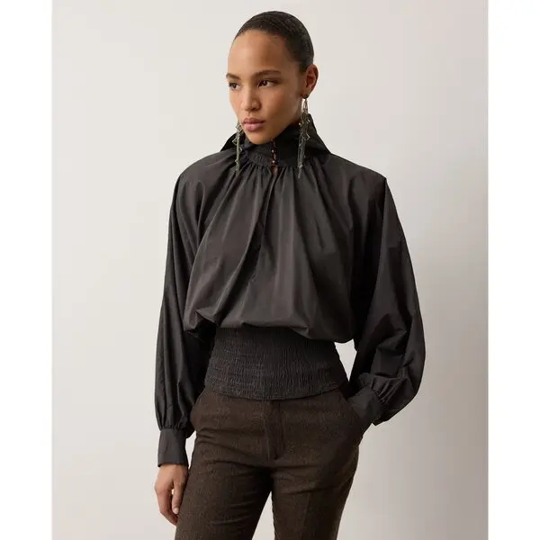 Ralph Lauren Graysen Hooded Poplin Top