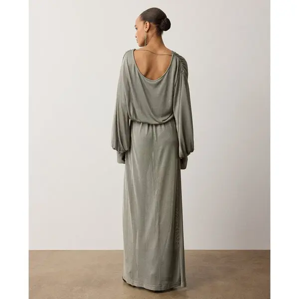 Ralph Lauren Stefanie Metallic Jersey Evening Dress