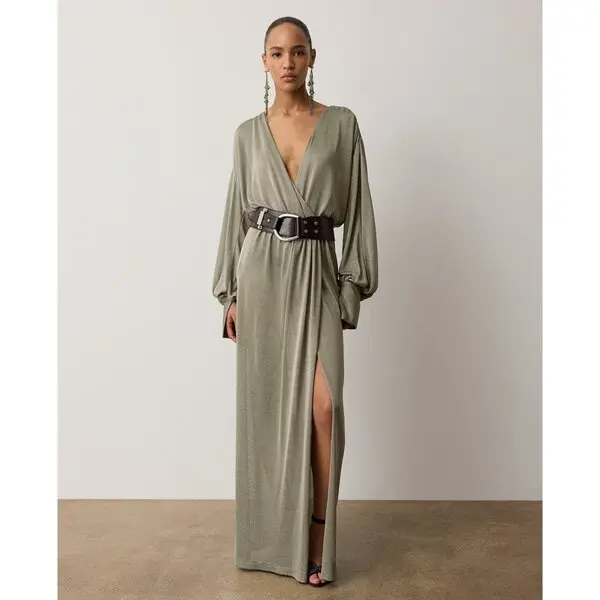 Ralph Lauren Stefanie Metallic Jersey Evening Dress