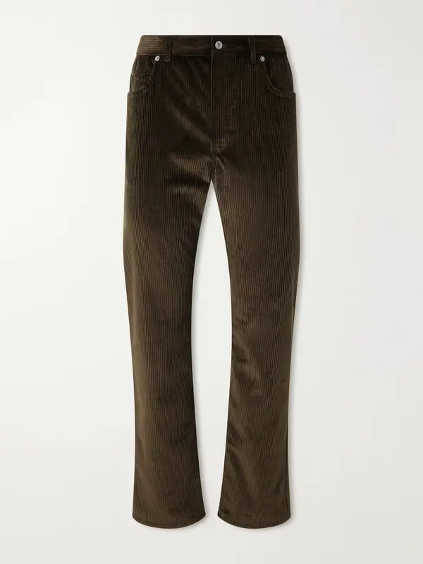 Loewe Straight-leg Cotton-corduroy Trousers - Brown