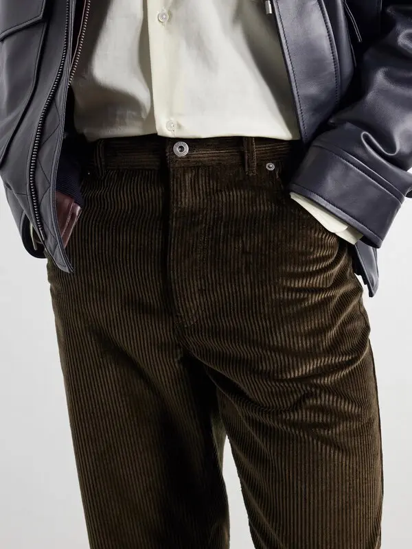 Loewe Straight-leg Cotton-corduroy Trousers - Brown
