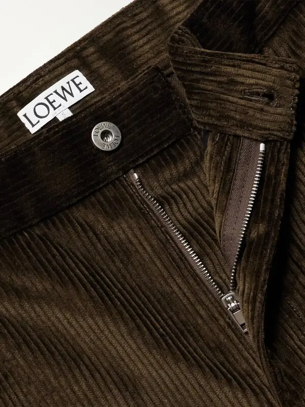 Loewe Straight-leg Cotton-corduroy Trousers - Brown