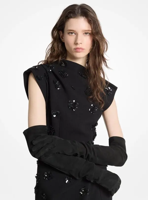 Michael Kors Suede Opera Gloves In Size By