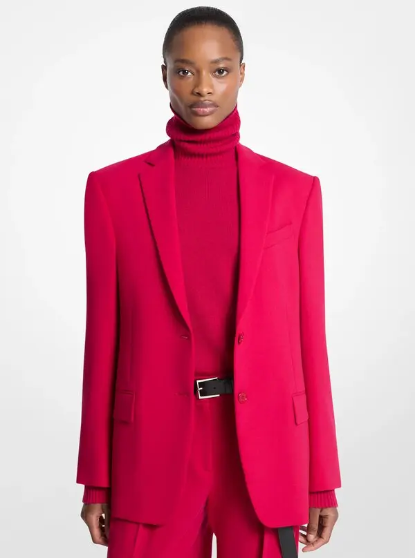 Michael Kors Nico Stretch Wool Crepe Blazer In Size By