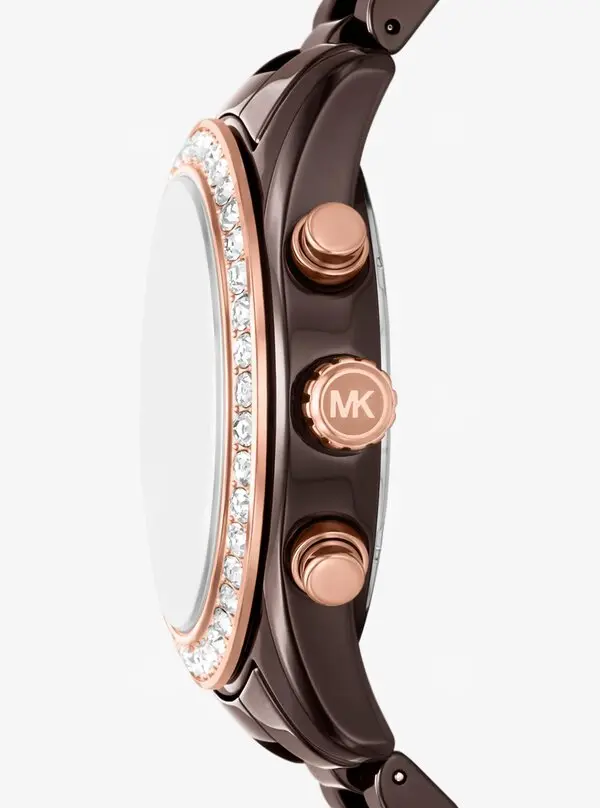 Michael Kors Lexington Pavé -tone Ceramic Watch In By