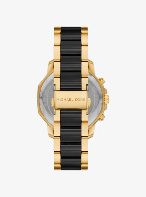 Michael Kors Oversized Prescott -tone And Ceramic Watch In By