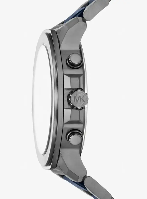 Michael Kors Oversized Prescott Gunmetal And Ceramic Watch In By