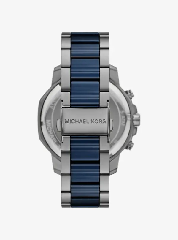 Michael Kors Oversized Prescott Gunmetal And Ceramic Watch In By