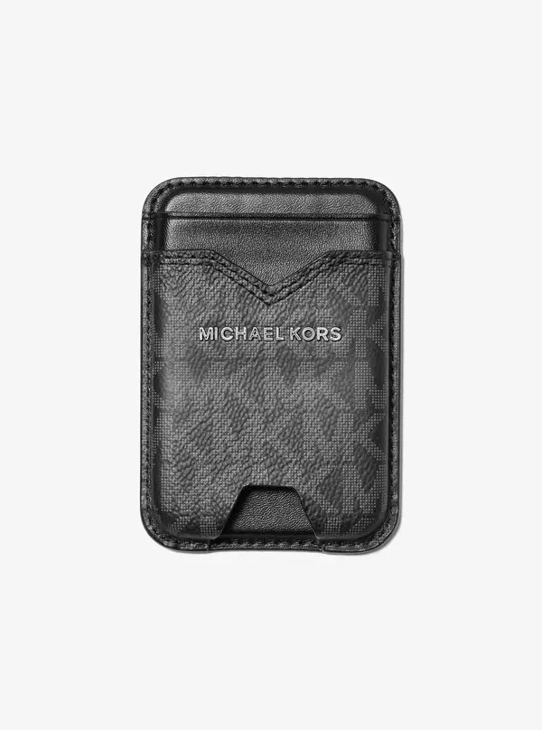 Michael Kors Hudson Signature Logo Magsafe Wallet In By - Black