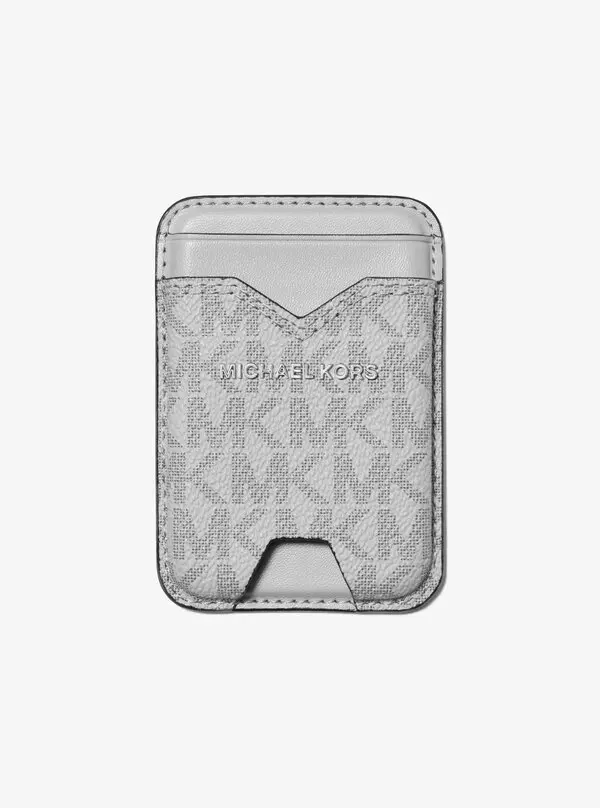 Michael Kors Hudson Signature Logo Magsafe Wallet In By - Silver