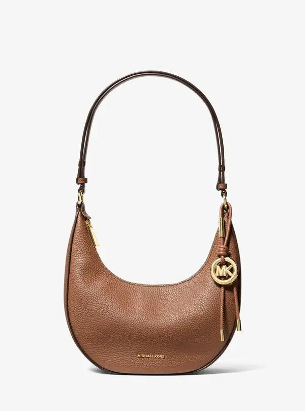 Michael Kors Nolita Small Pebbled Leather Convertible Pochette In By - Brown