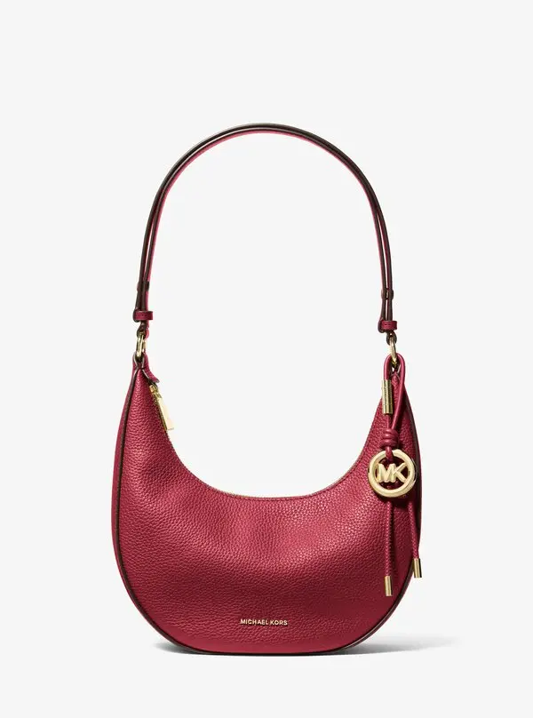Michael Kors Nolita Small Pebbled Leather Convertible Pochette In By - Red