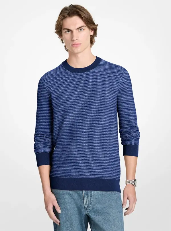 Michael Kors Textured Cotton Sweater In Size By - Blue