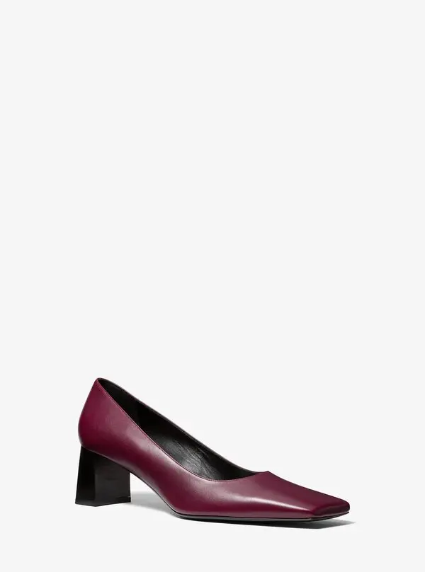 Michael Kors Maria Leather Pump In Size By - Red